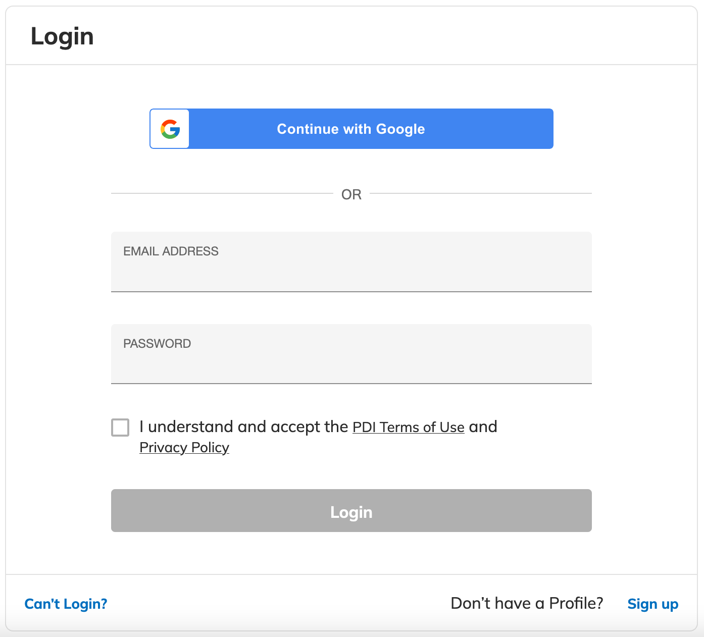Logging In – PDI Help Center