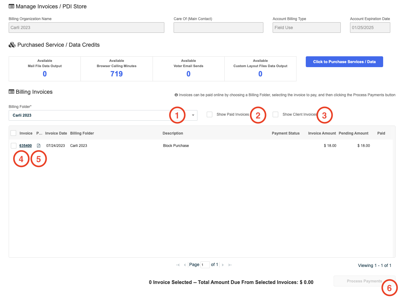Manage Invoices / PDI Store – PDI Help Center